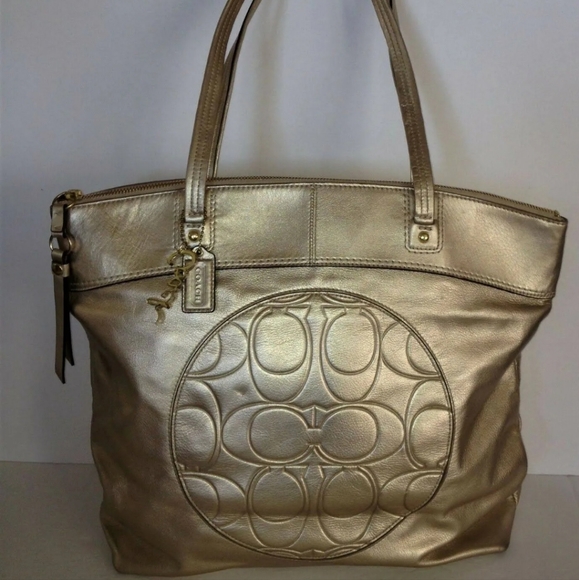 Coach | Bags | Coach Laura Large Gold Leather Tote No J182f18336 | Poshmark